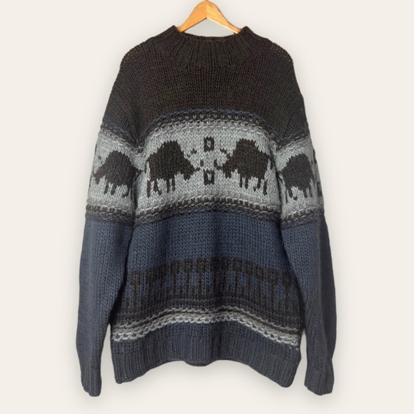 Timberland | Sweaters | Vintage Timberland Bison Buffalo Handknit ...